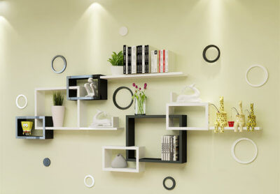 Interlocking wooden wall cubes shelf CS005 - Welcome to Esshelf