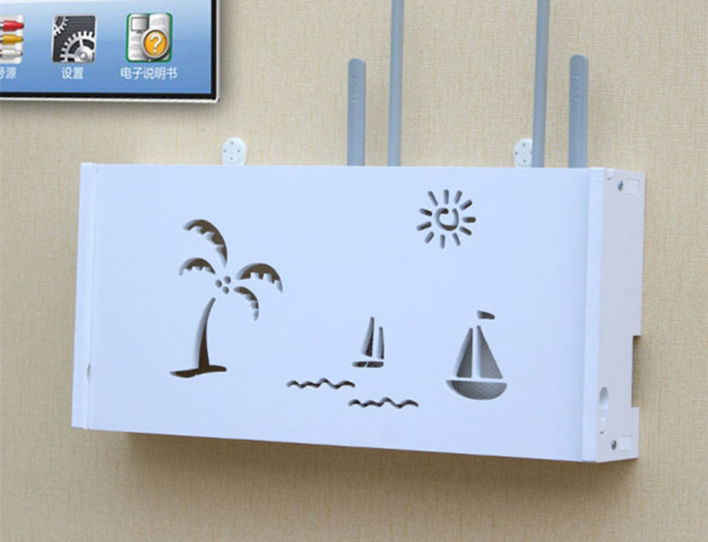 Inter wall hanging router support creative wall storage shelf Kitty ...